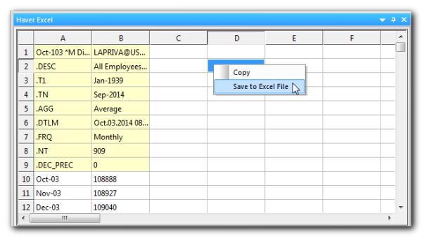 Export Graph Data To Excel